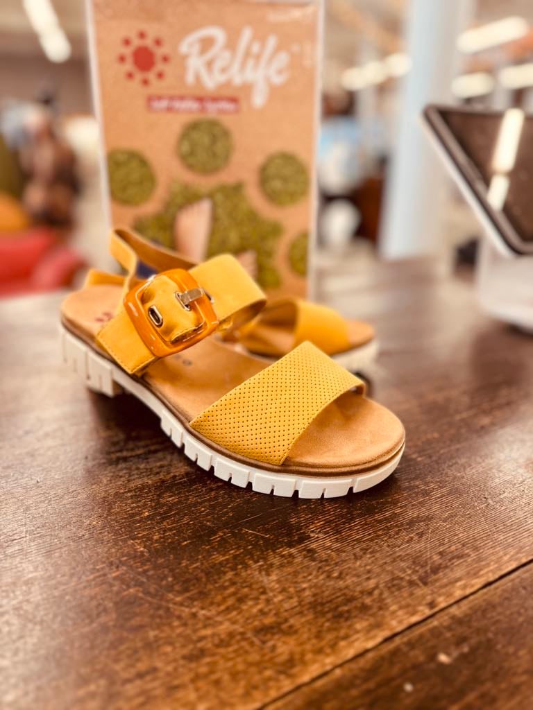 Relife - Houna 22709-02 Sling back Yellow sandal | The Copper Tree Boutique